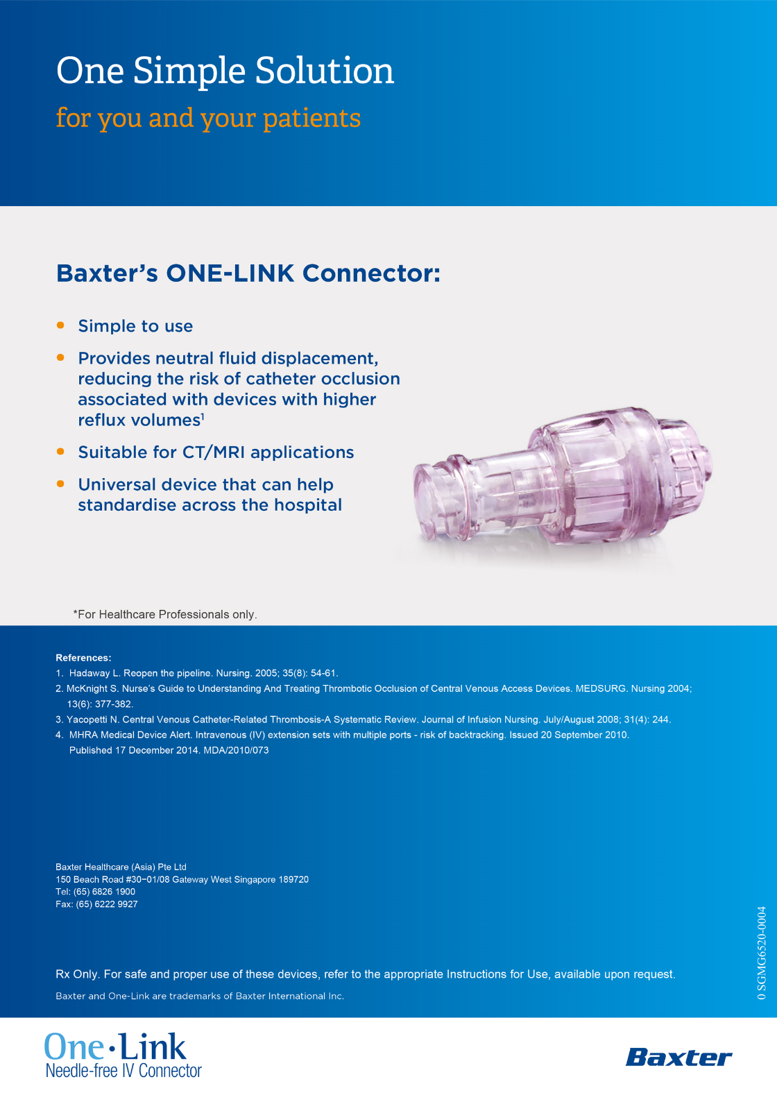 Needle free iv connector – Baxter IV Booth